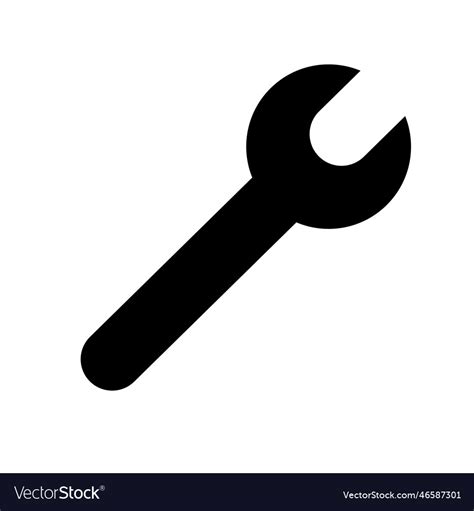 Spanner Silhouette Icon Or Setting And Tool Vector Image