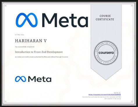 Hariharan V On Linkedin Meta Html Css Webdeveloper Frontenddevelopmentcertification Coursera