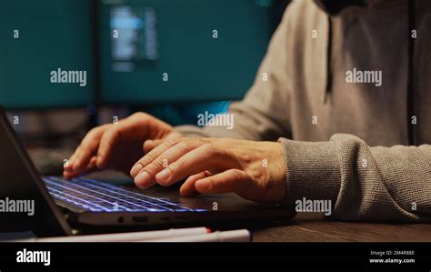 It Programmer Hacking Security Server On Computer Using Development Malware To Steal Big Data