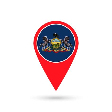 premium vector map pointer with flag of pennsylvania vector illustration