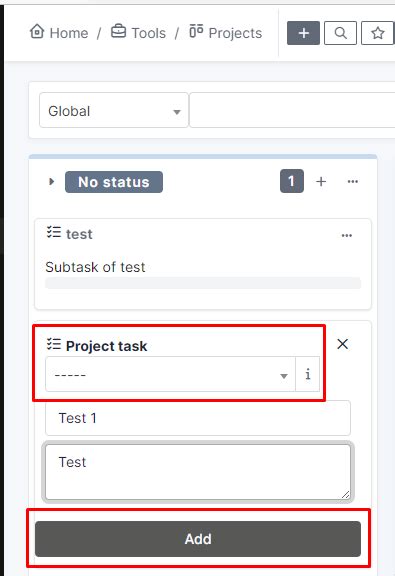 When Creating A Project Task In Global Kanban Without Selecting A