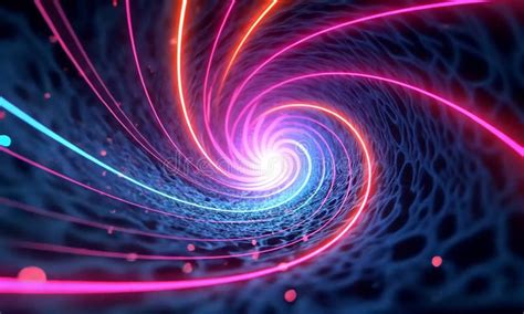 Abstract Neon Spiral Tunnel Psychedelic Light Vortex Stock Video Video Of Blue Cosmic 370853427