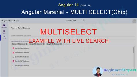 Part 28 Multiselect With Live Search Angular Material Angular 14 Series Various