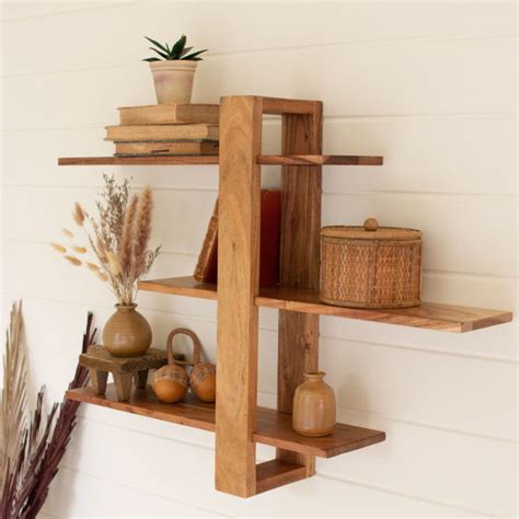 Joss And Main Marblewood 3 Piece Acacia Solid Wood Tiered Shelf With