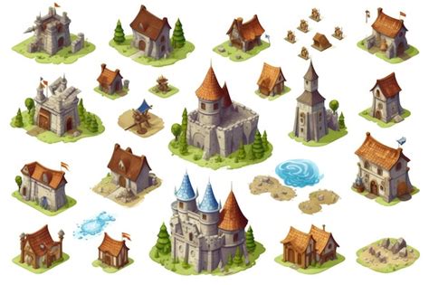 Premium Photo Cartoon Illustration Isometric Game Assets For Map