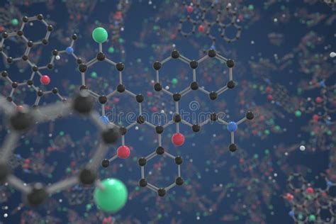 Bedaquiline Molecule Ball And Stick Molecular Model Chemistry Related 3d Rendering Stock