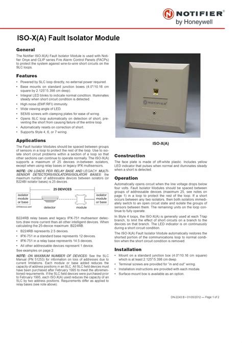 Iso X Notifier Fault Isolator Module At ₹ 2222piece Ghaziabad Id