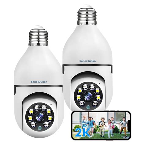 Sonoxjunan 2k Light Bulb Security Camera Wireless 2pcs 5g24g Wifi Home Camera