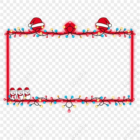 Christmas Twitch Live Border Lights Christmas Stream Overlay Line Art Decorative Border Claus