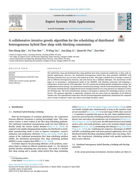 A Collaborative Iterative Greedy Algorithm For The Scheduling Of Distributed Heterogeneous