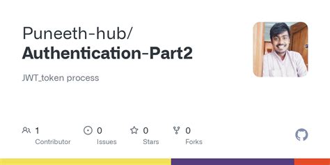 GitHub Puneeth Hub Authentication Part JWT Token Process