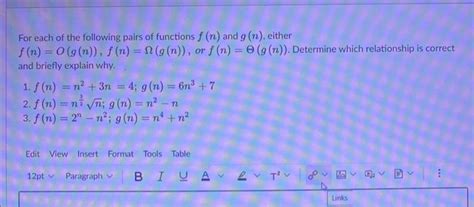 Solved For Each Of The Following Pairs Of Functions Fn And