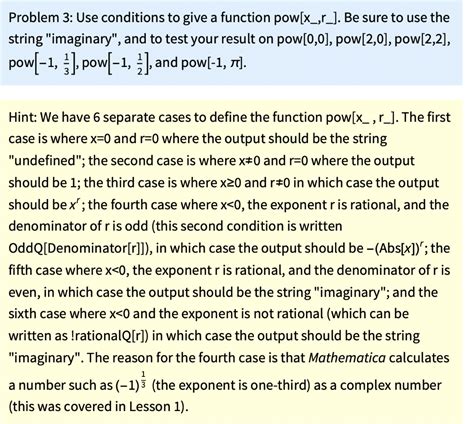 solved problem 3 use conditions to give a function pow[