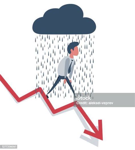 아래로 떨어지는 차트에 사업가 비에 사업가 비즈니스 컨셉 일러스트레이션 가공의 인물에 대한 스톡 벡터 아트 및 기타 이미지 가공의 인물 감소 개념 Istock