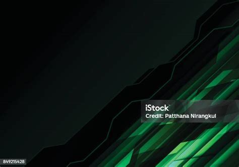 녹색 다각형 블랙 디자인 현대 기술 배경 벡터 일러스트 레이 션에 밝은 추상 합니다 0명에 대한 스톡 벡터 아트 및 기타 이미지 0명 3차원 형태 개념 Istock