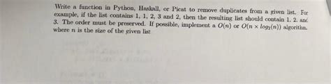 Solved Write A Function In Python Haskall Or Picat To