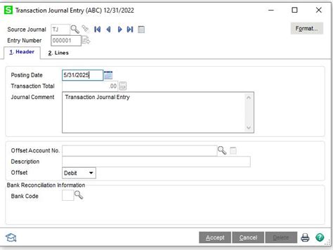 Sage 100cloud How To Create A General Ledger Transaction Journal Entry Caserv