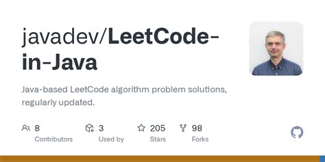 Github Javadevleetcode In Java Java Solution For Leetcode Algorithm Problems Continually