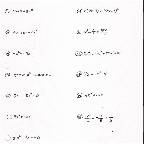 Mixed Factoring Worksheets