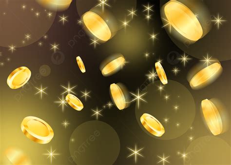 Gold Coins Falling Light Effect Background Star Glitter Gold Light