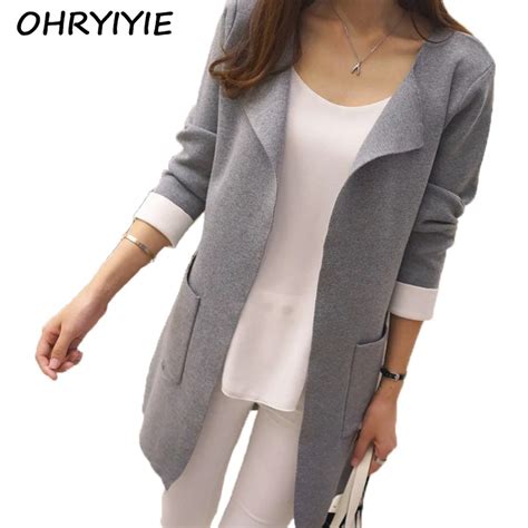 Ohryiyie Autumn Winter Long Cardigan Sweater Women 2018 New Long Sleeve