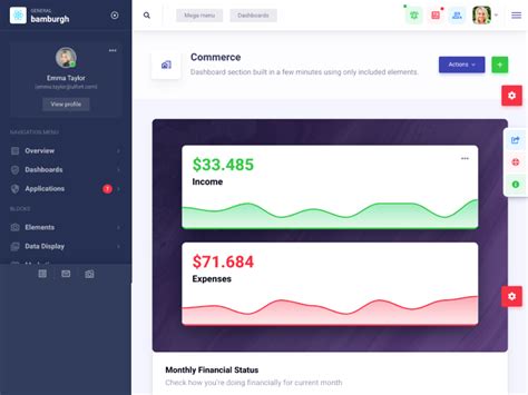 React Material Admin Template Bamburgh