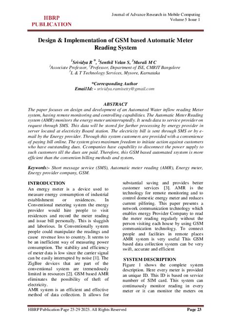 Pdf Design And Implementation Of Gsm Based Automatic Meter Reading System