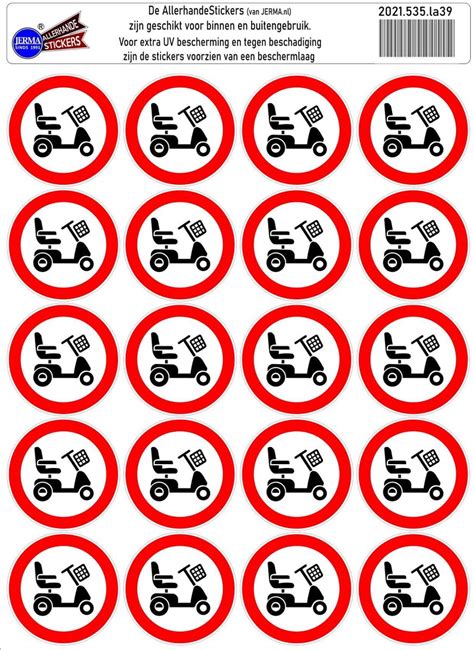 Verboden Toegang Scootmobiel Sticker Set 20 Stuks