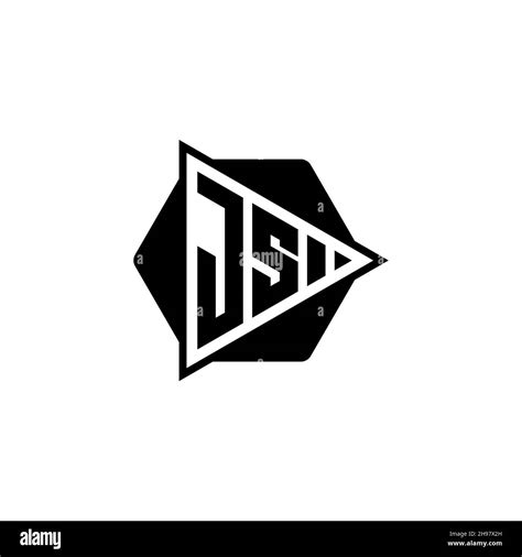 Js Monogram Logo Letter With Triangle Play Button Shape Hexagonal Rounded Triangle Circle