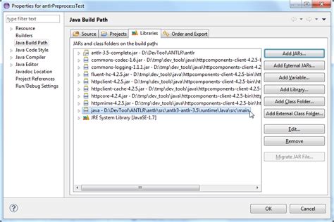 【记录】在eclipse中给antlr添加源码实现antlr的源码级的调试 在路上