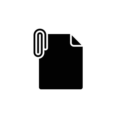 File Attachment Icon Simple Solid Style Paper Clip Attach Document
