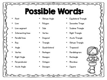 Geometry Babe Dictionary By Miraculous Journey Of An Elementary Teacher