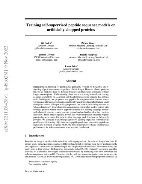 Pdf Training Self Supervised Peptide Sequence Models On Artificially Chopped Proteins