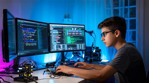 Download Ai Generated Boy Coding Royalty Free Stock Illustration