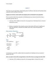 Minitab Lab Docx Trevor Joseph Lab This Lab Is For You To Get Better Understanding About