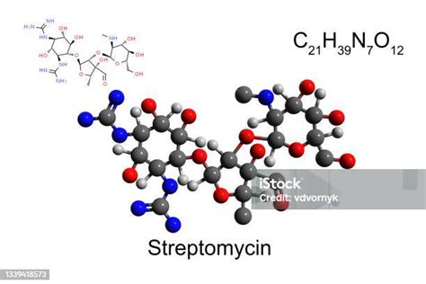 화학 포뮬러 구조 포뮬러 및 아미노글리코사이드 항생제 연쇄상 구균제의 2d 볼 앤 스틱 모델 0명에 대한 스톡 사진 및 기타 이미지 Istock
