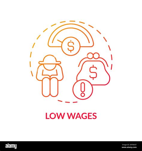 Low Wages Red Gradient Concept Icon Stock Vector Image And Art Alamy