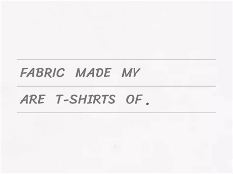 Year 3 Bme Unit 5 Organize The Sentences Unjumble