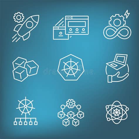 Kubernetes Development Environment Infographic Icon Set Stock Vector