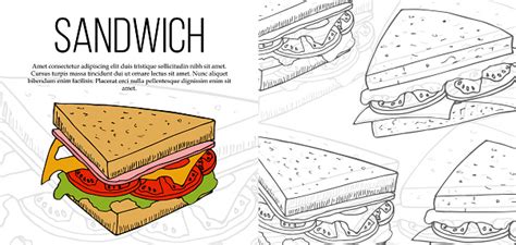 벡터 패스트 푸드 전단지 템플릿입니다 디자인 및 웹을위한 길거리 음식 만화 일러스트레이션 개성 개념에 대한 스톡 벡터 아트 및