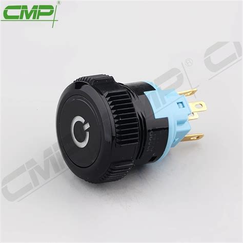 CMP Mm Black Color Plastic Push Button Switch With Illuminated Power Logo Switch With Power