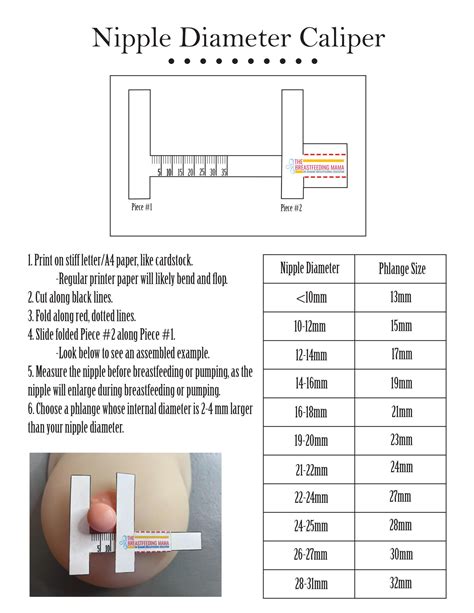 Nipple Size Chart Printable Free Printable