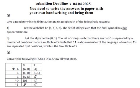 Solved Q1 ﻿give A Nondeterministic Finite Automata To Accept