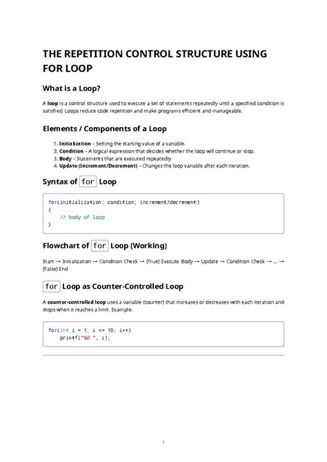 Programming Fundamentals Cs101 Detailed Notes On Loops Functions