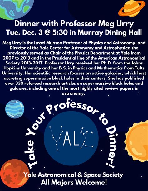Dinner With Professor Meg Urry In Pauli Murray Dining Hall Yale