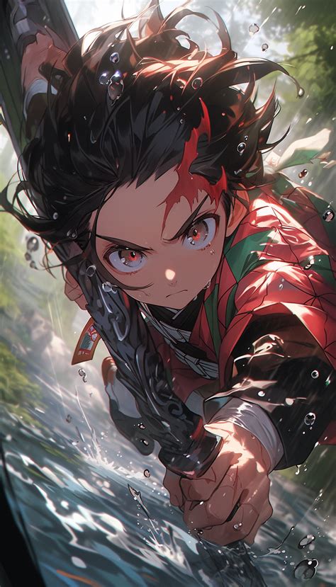 Forest Guardian Tanjiro Kamado Art Tanjiro Waterfall Demon Slayer
