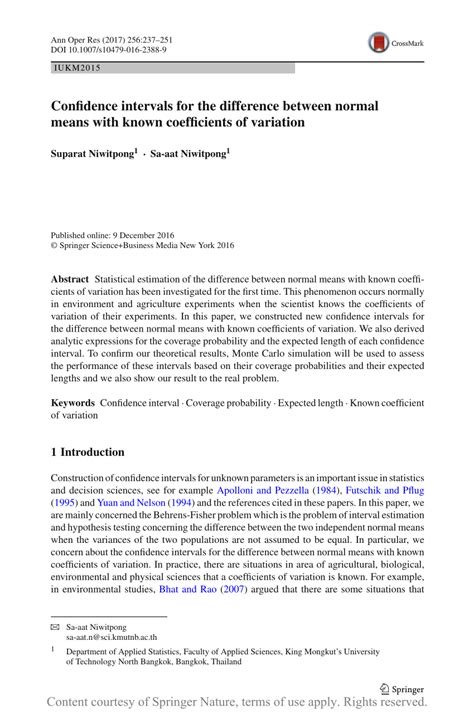 Confidence Intervals For The Difference Between Normal Means With Known Coefficients Of