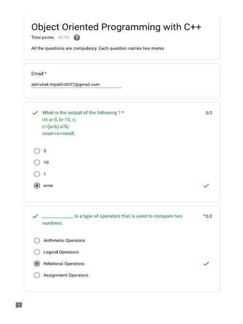 Oops Questions Quiz Pdf