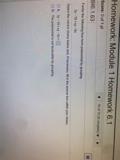 Solved Homework Module 1 Homework 6 1 Score 0 Of 1 Pt 10
