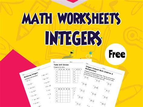 Integers Practice Problems Grades 5 8 Teaching Resources